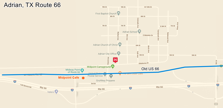 Adrian, Route 66 Texas